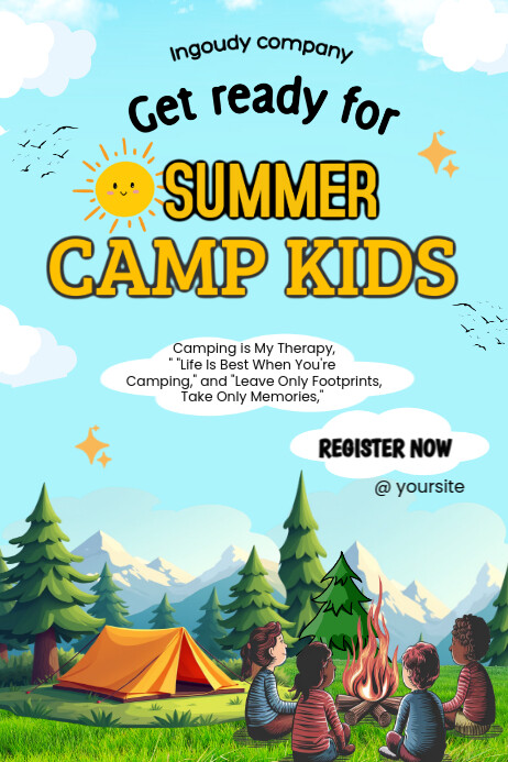 Plantilla de White Joyful Camping Poster | PosterMyWall