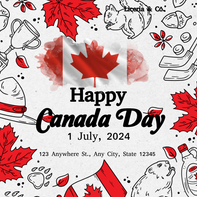 White Joyful Canada Day Instagram Post Instag Template | PosterMyWall