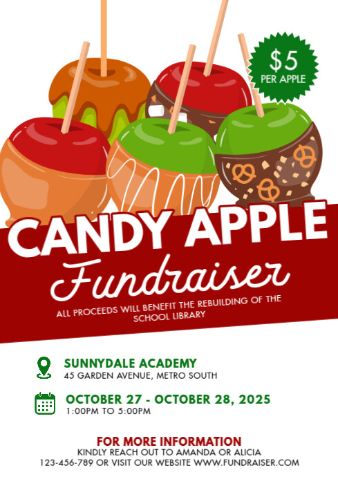 Copy of White Joyful Candy Apple Fundraiser A4 | PosterMyWall