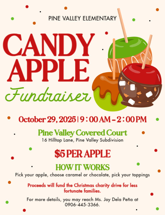 Copy of White Joyful Candy Apple Fundraiser Flyer (us Letter ...