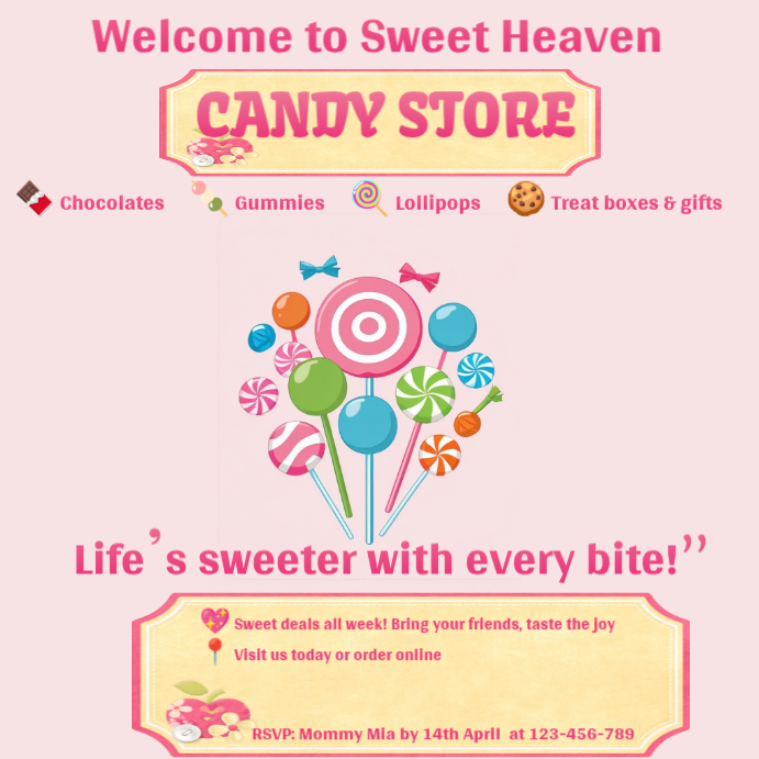 Copy of White Joyful Candy Shop Near Me, Sweet Treats, Chocolate Lovers ...