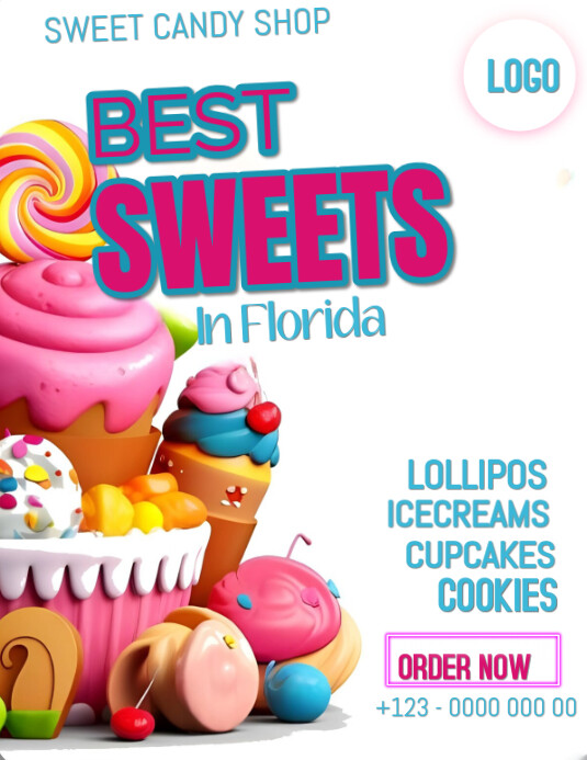 Copy of White Joyful Candy Shop Sweets Flyer Flyer (us Letter ...