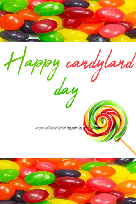 White Joyful Candyland Celebration Poster Template | PosterMyWall