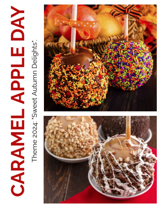 White Joyful Caramel Apple Day Flyer (us Letter) Template | PosterMyWall