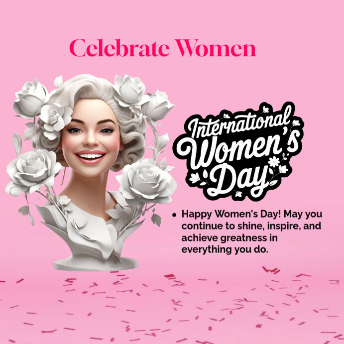 White Joyful Celebrate Women Instagram Post Template | PosterMyWall