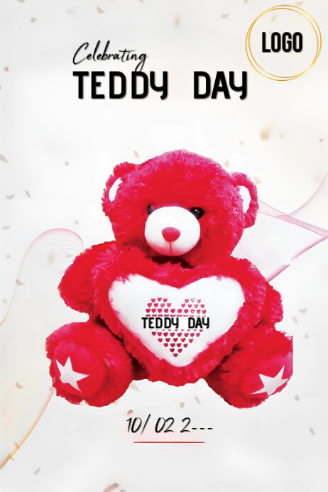 Plantilla de White Joyful Celebrating Teddy Day Poster | PosterMyWall