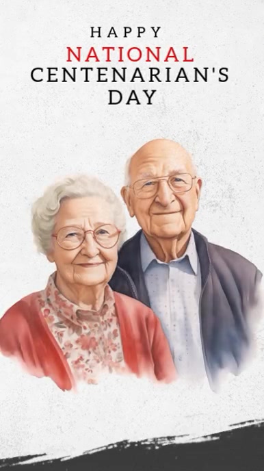 White Joyful Centenarian's Day Instagram Reel Template | PosterMyWall