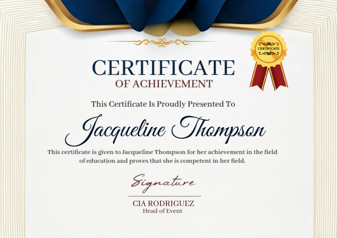 White Joyful Certificate A4 Template | PosterMyWall