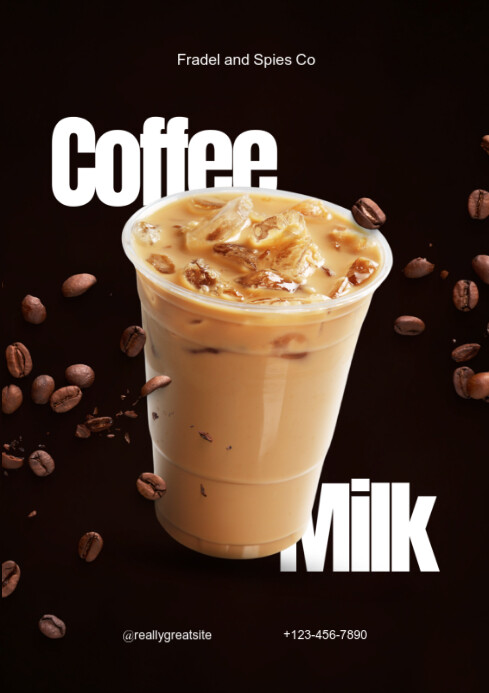 White Joyful Cffee Milk Post A4 Template | PosterMyWall