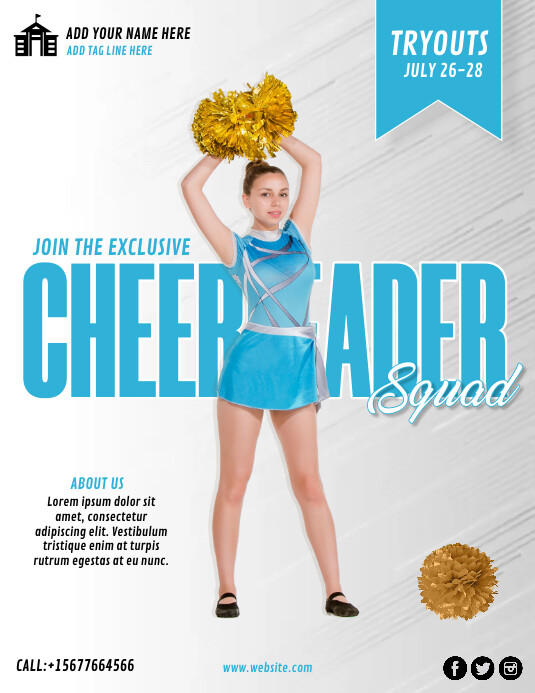 Copy of White Joyful Cheerleader Squad Flyer (us Lett | PosterMyWall