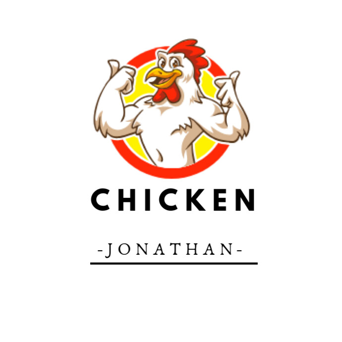 White Joyful Chicken Jonathan Logo Design Tampelte Logo Template ...