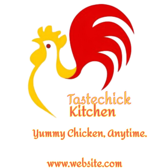 White Joyful Chicken Logo Template | PosterMyWall