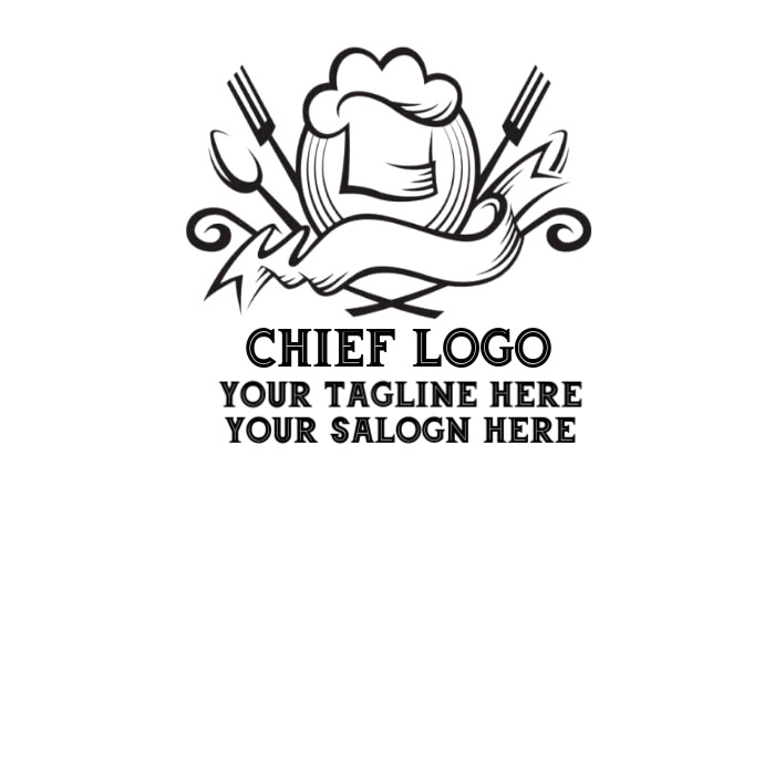 White Joyful Chief Logo Template | PosterMyWall