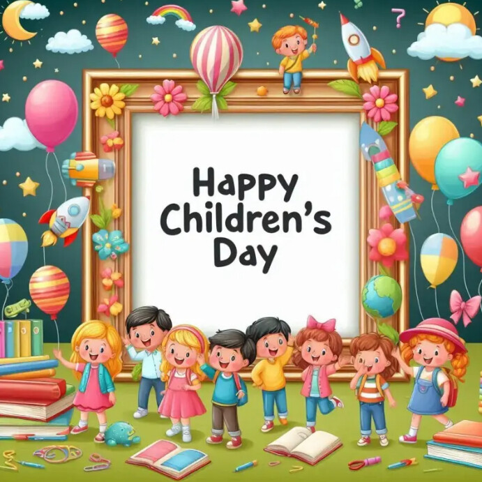 White Joyful Children's Day Instagram Post Template | PosterMyWall