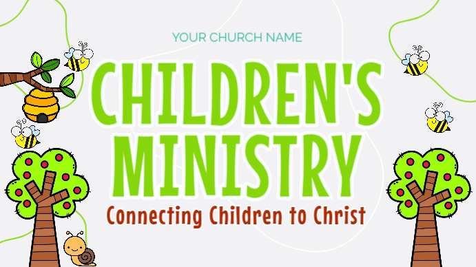 White Joyful Children's Ministry Digital Display (16:9) Template ...