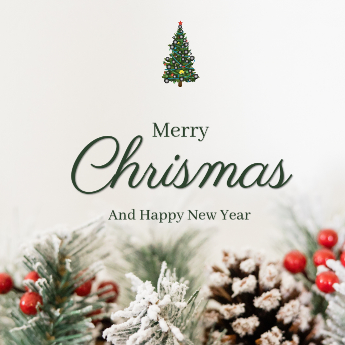 White Joyful Chrismas Poster Instagram Post Template | PosterMyWall