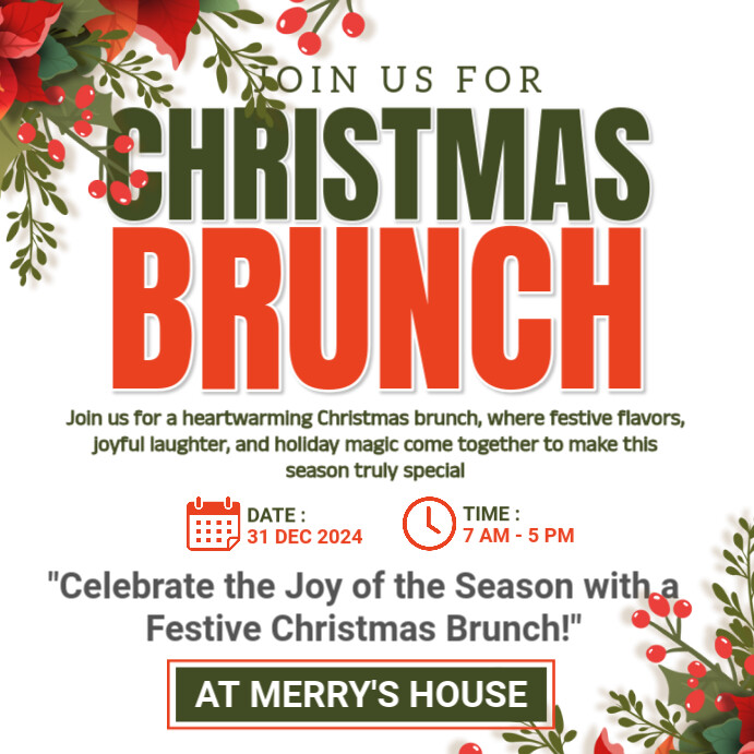 Copy of White Joyful Christmas Brunch Instagram Post | PosterMyWall