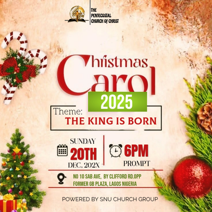 Plantilla de White Joyful Christmas Carol Service Flyer/ Poster ...