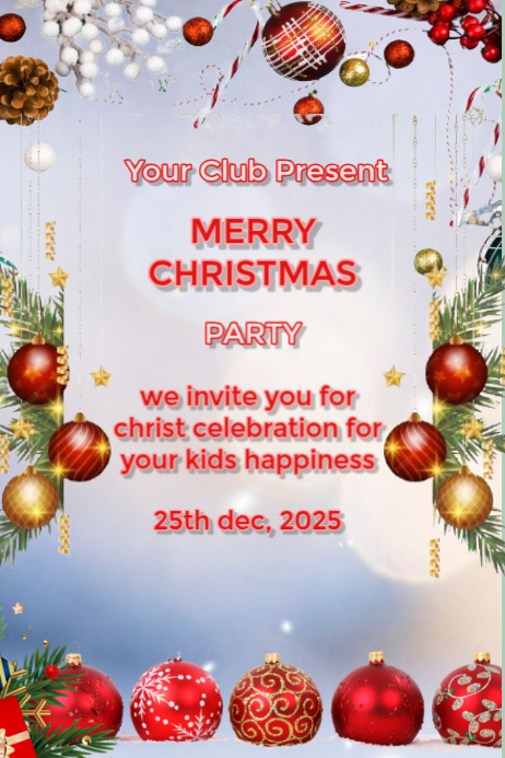 Copy of White Joyful Christmas Celebrating Poster Design Poster ...