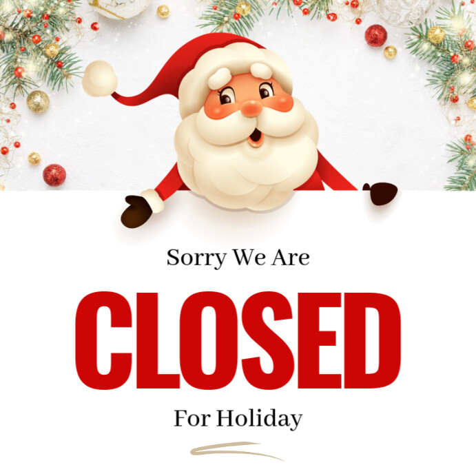 Copy of White Joyful Christmas Closed Instagram Post | PosterMyWall