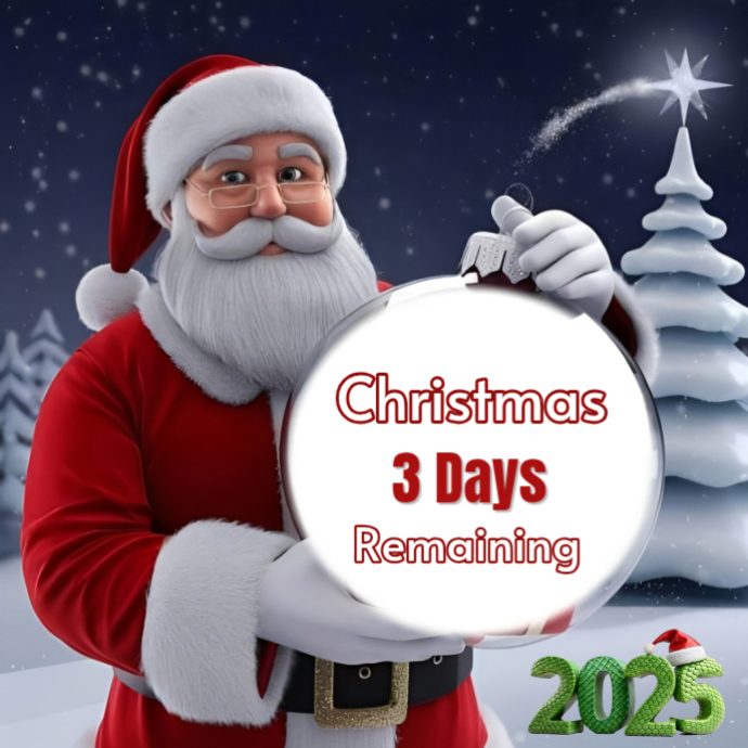 White Joyful Christmas Countdown Flyer Album Cover Template | PosterMyWall