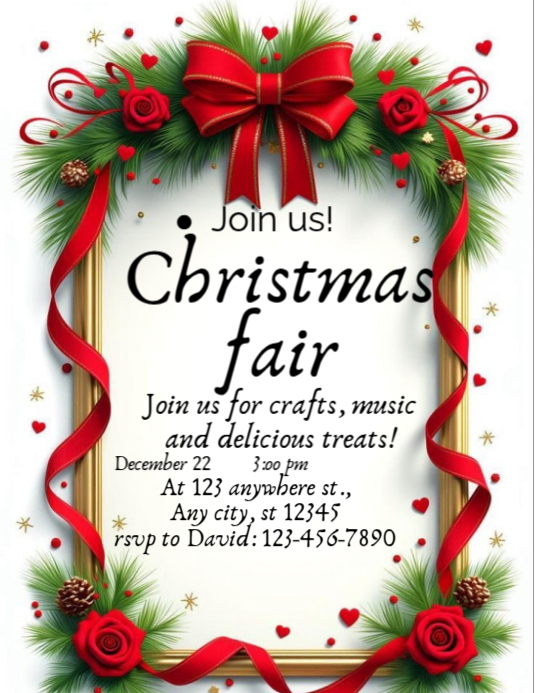 White Joyful Christmas Fair Flyer Template | PosterMyWall