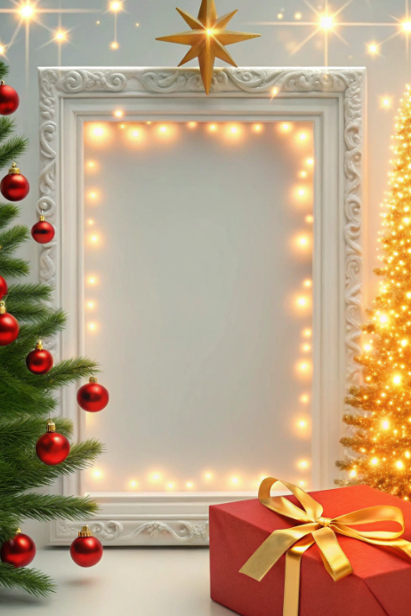 Plantilla de White Joyful Christmas Frame Poster | PosterMyWall