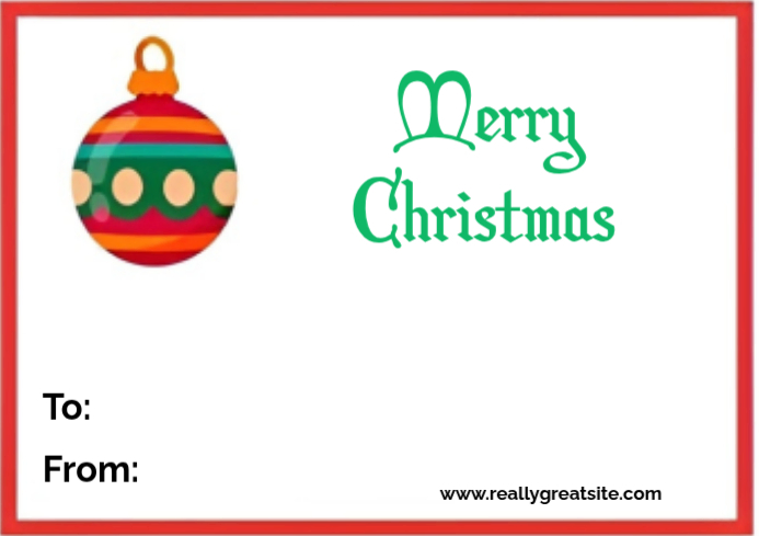 White Joyful Christmas Gift Tag A4 Template | PosterMyWall