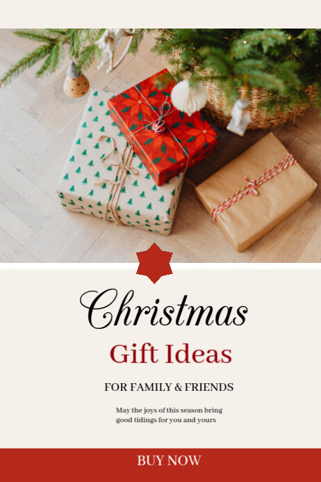 White Joyful Christmas Gifts Ideas Poster Template | PosterMyWall