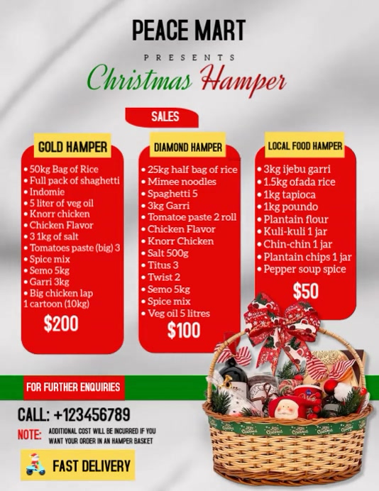 Copy of White Joyful Christmas Hamper Flyer (us Letter) | PosterMyWall