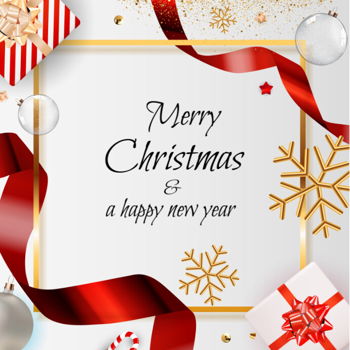 White Joyful Christmas Instagram Post Template | PosterMyWall