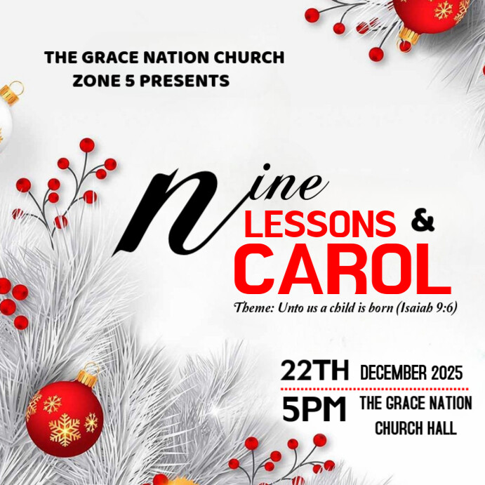 Copy of White Joyful Christmas Nine Lessons And Carol Instagram Post ...