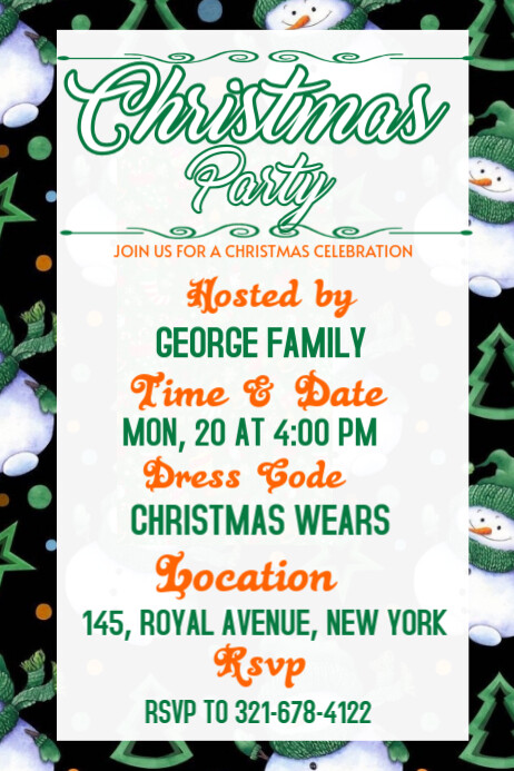 Copy of White Joyful Christmas Party Invitation Poster | PosterMyWall