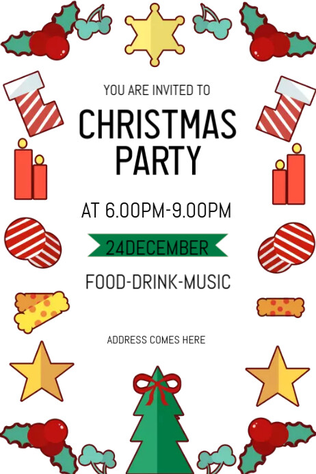 White Joyful Christmas Poster Template Postermywall