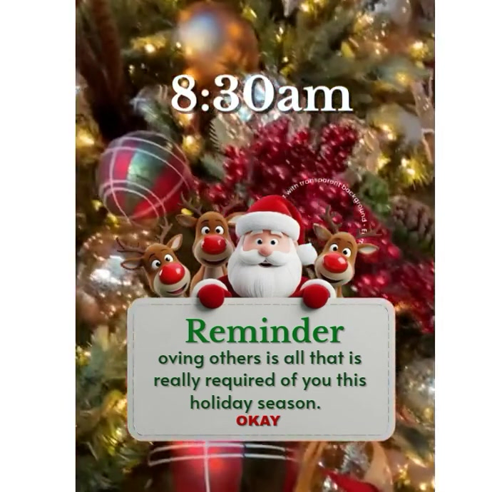White Joyful Christmas Reminder Animation Instagram Post Template ...