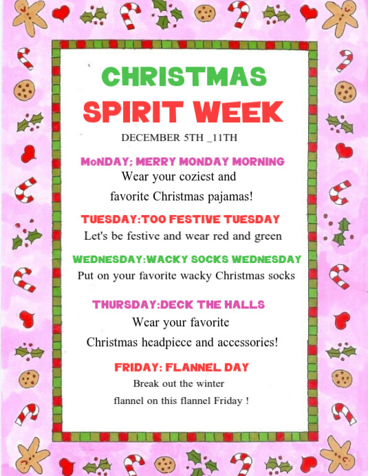 Copy of White Joyful Christmas Spirit Week Flyer (us Letter) | PosterMyWall