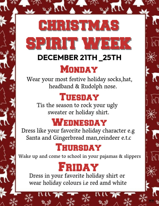 Copy of White Joyful Christmas Spirit Week Flyer (us Letter) | PosterMyWall