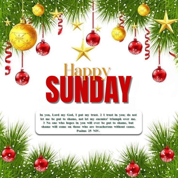 White Joyful Christmas Sunday Flyer Instagram Post Template | PosterMyWall