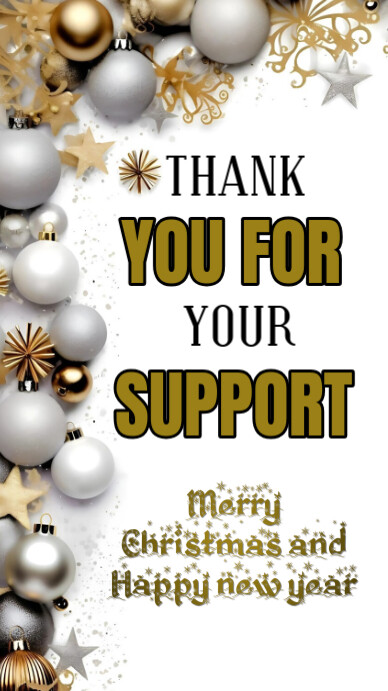 White Joyful Christmas Support Appreciation Instagram Story Template ...