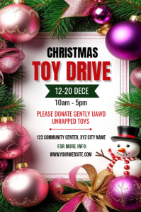 Red Joyful Toy Drive A4 Template | PosterMyWall