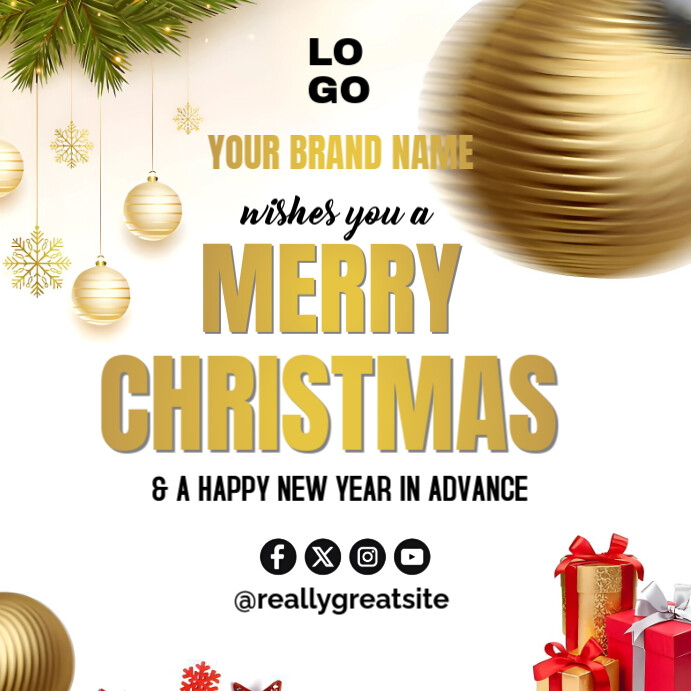 Copy of White Joyful Christmas Wishes Instagram Post | PosterMyWall
