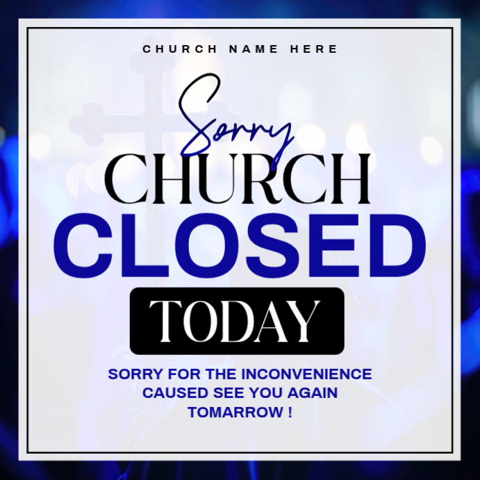 White Joyful Church Closure Announcement Instagram Post Template ...