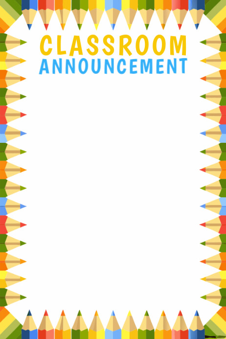 White Joyful Classroom Announcement Poster Poster Template | PosterMyWall