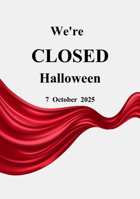 Plantilla de White Joyful Closed Halloween A4 | PosterMyWall