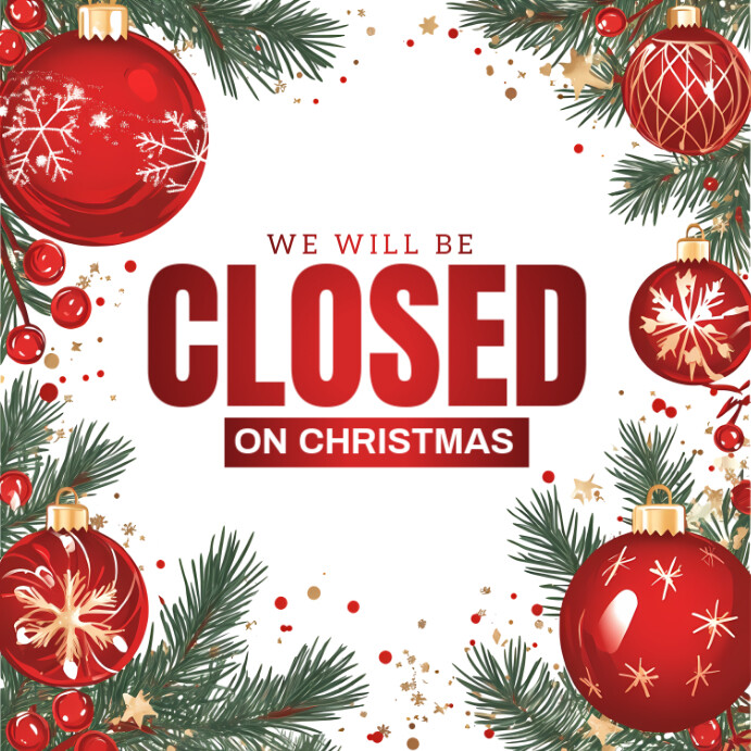 White Joyful Closed On Christmas Instagram Post Template | PosterMyWall