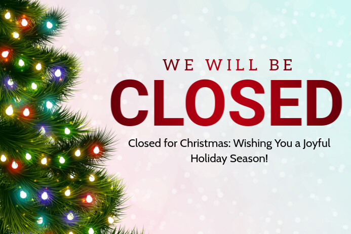 Copy of White Joyful Closed On Christmas Label | PosterMyWall