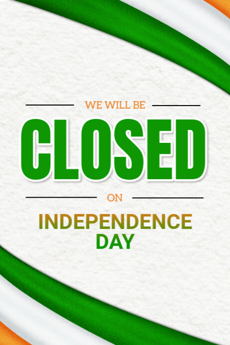 White Joyful Closed On Independence Day Poster Template | PosterMyWall