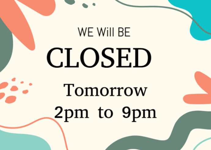 White Joyful Closedannouncement Postcard Template | PosterMyWall