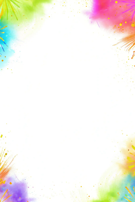 White Joyful Colorful Border Frame Poster Template | PosterMyWall