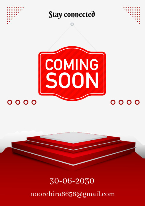 White Joyful Coming Soon Notice A4 Templat | PosterMyWall